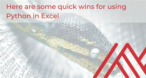 George Mount On Linkedin Quick Wins For Using Python In Excel 🐍🧮 🔍
