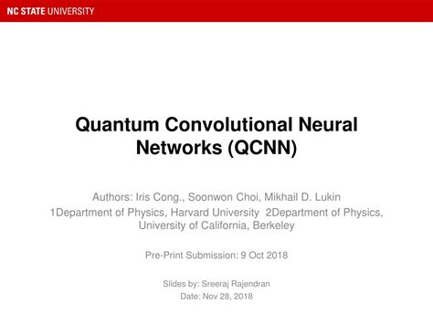 Ppt Quantum Convolutional Neural Networks Qcnn An Exciting Fusion