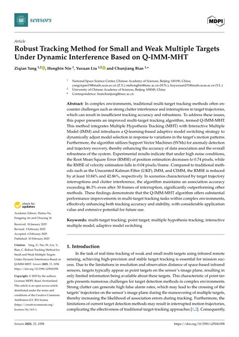 pdf robust tracking method for small and weak multiple targets under
