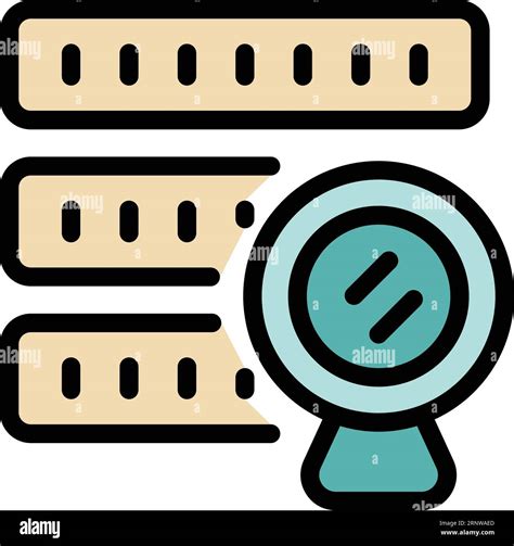 Server Safety Icon Outline Vector Online Security Online System Color Flat Stock Vector Image