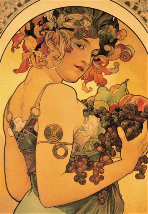 Postcard Mucha Alphonse Fruit 1897 Zeus Gay Boutik