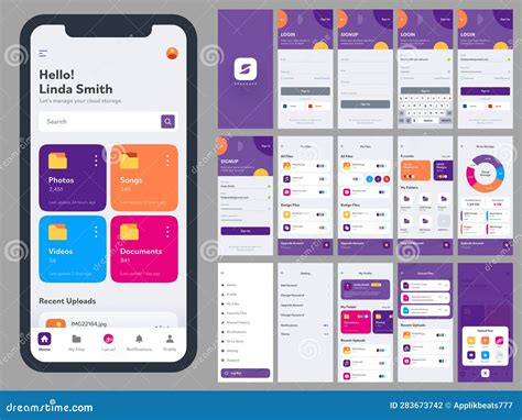 Mobile App Ui Kit With Different Gui Layout Including Log In Create