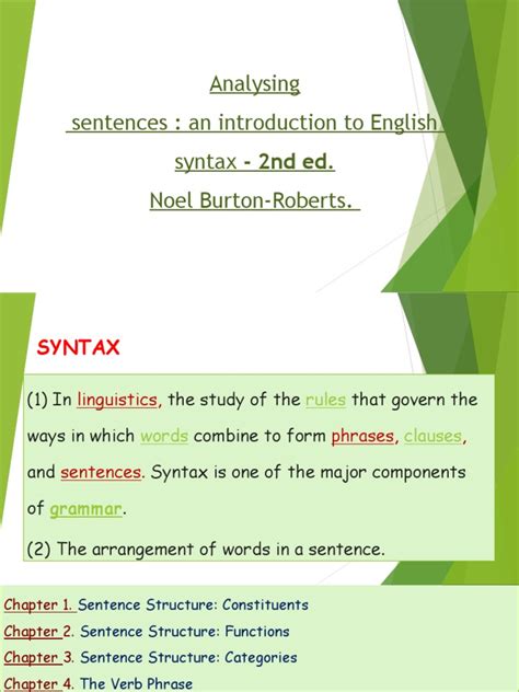 sentence structure constituents pdf phrase syntax