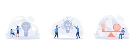 Premium Vector Business Development Process People Try To Find Best Idea Balance Between Time