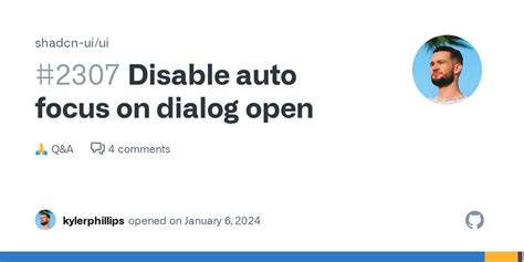 Disable Auto Focus On Dialog Open · Shadcn Ui Ui · Discussion 2307