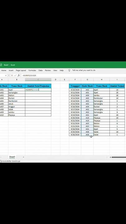Rumus Sumif‼️mudahhhhh‼️ Belajarmicrosoftoffice Exceltricks Belajarexcel Tricks Youtube