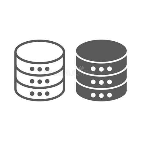 Database Glyph Icon Set Stock Vector Illustration Of Outline 233133064