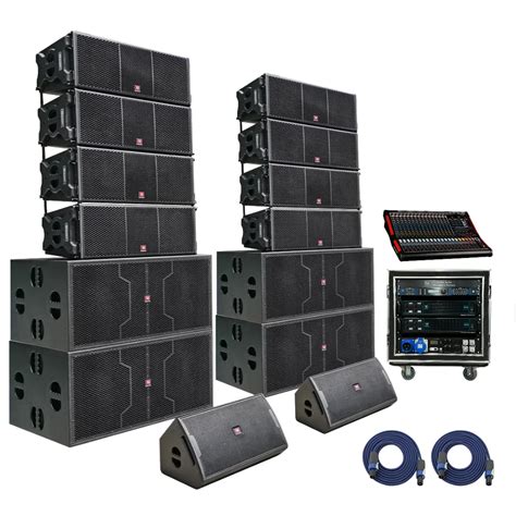 Line Array Speaker System Ti Pro Audio La 2122 Double 12 Wood Professional Indoor And Outdoor