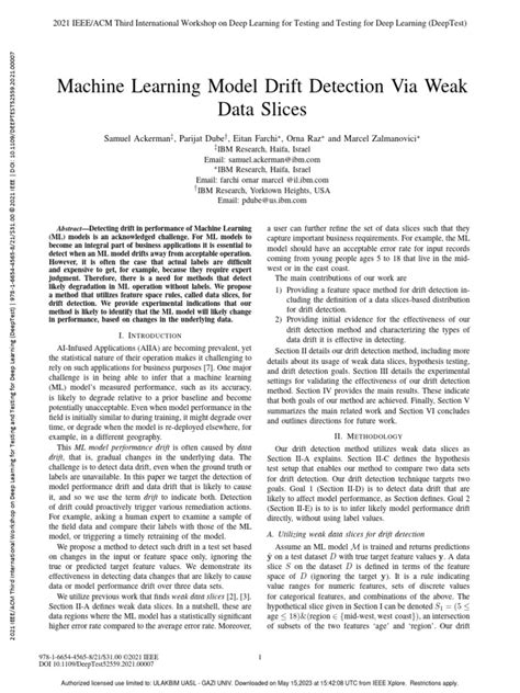 Machine Learning Model Drift Detection Via Weak Data Slices Pdf P