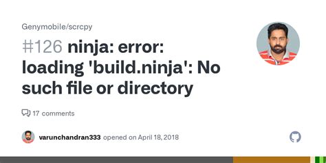 Ninja Error Loading Buildninja No Such File Or Directory · Issue
