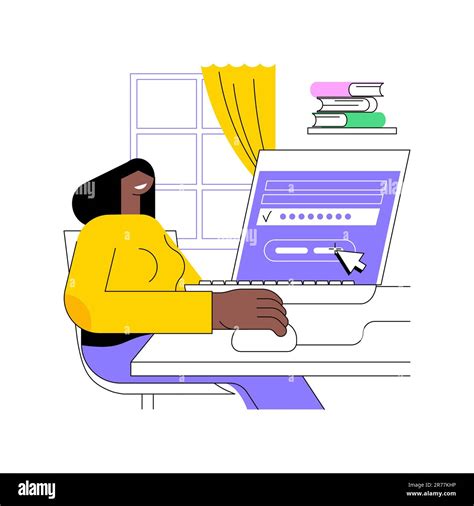 Class Access Code Isolated Cartoon Vector Illustrations Young Student