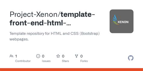 GitHub Project Xenon Template Front End Html Bootstrap Template Repository For HTML And CSS