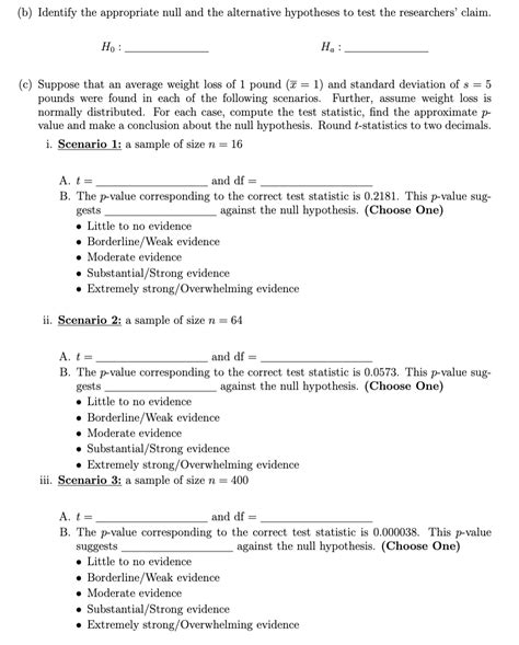 Solved B Identify The Appropriate Null And The Alternative Chegg Com