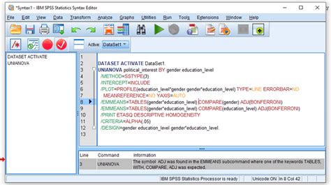 i am facing problem while running this syntax in my spss what can i do