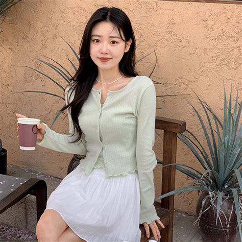 [기획][셋트]웨이브 펀칭 아일렛 가디건 나시 셋트 3color 에이블리