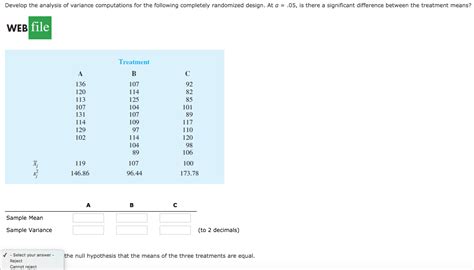 Solved Develop The Analysis Of Variance Computations For The Chegg