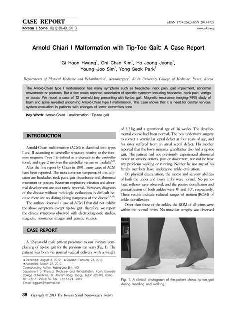 PDF Arnold Chiari I Malformation With Tip Toe Gait A Case Report