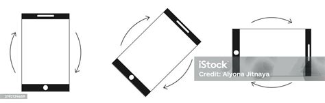 Rotate Mobile Phone Icon Rotation Symbol With Arrows Set Turn Device Screen Ui Button Web Or App