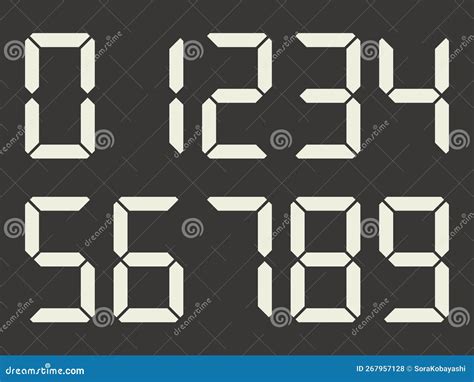Digital Numbers On A Black Background Seven Segment Display Stock Vector Illustration Of