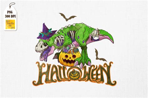 Zombie T Rex Halloween By Mulew Art Thehungryjpeg