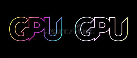 Gpu Logo Concept Gpu Letters Icon In Modern Neon Style And Rgb Backlit