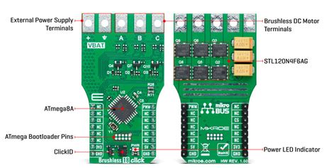 3상 센서리스 Bldc 모터 드라이버 모듈 Stl120n4f6ag Brushless 18 Click