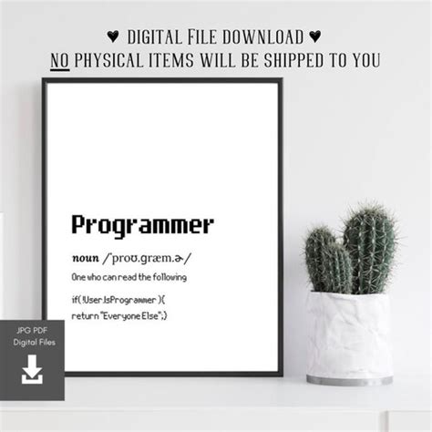 Funny Programmer Birthday Card Computer Programmer Art Gift Etsy