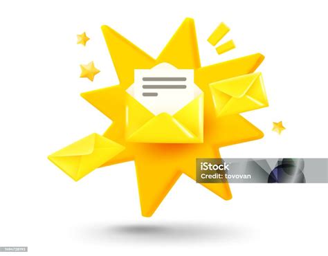 Letters With Explosion Effect 3d Vector Mobile Application Icon With Notification Stock
