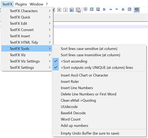 Bug Report Textfx Plugin Sorting Lines “uniquely” Deletes A Line