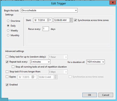 Windows Task Scheduler Run Only During Window Of Time Stack Overflow