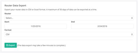 Router Data Export CirrusSense Cloud