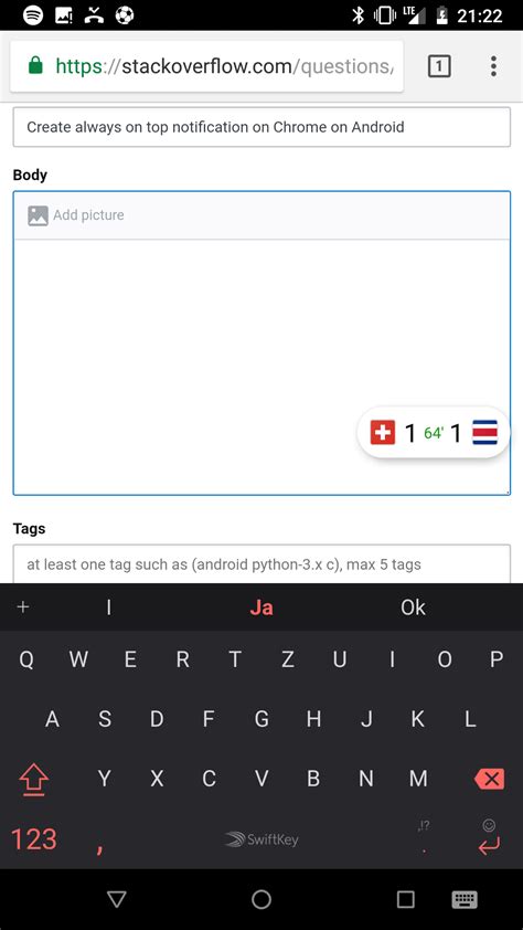 Javascript Create Always On Top Notification On Chrome On Android
