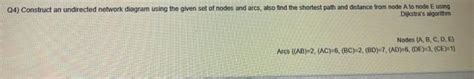 Solved Q4 Construct An Undirected Network Diagram Using The