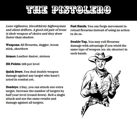 The Pistolero - Class & Weapons by The Vault Keeper