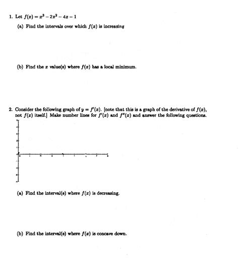 Solved 1 Let F X X3−2x2−4x−1 A Find The Intervals Over