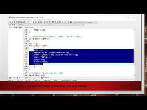 Data Structures Program To Create Linked List C Implementation YouTube