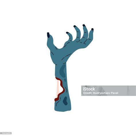 소름 끼치는 좀비 손이 벡터 아이콘 썩고 물린 살과 죽은 인간의 시체 팔다리를 뻗어 괴물 시체 팔 갈고리 발톱에 대한 스톡 벡터 아트 및 기타 이미지 Istock