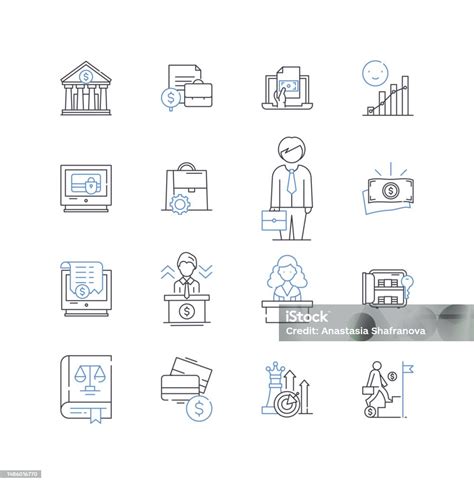 금융 하우스 라인 아이콘 컬렉션입니다 투자 부 예산 신용 부채 금융 은퇴 벡터 및 선형 그림 저축 보험 과세 개요 표지판 세트