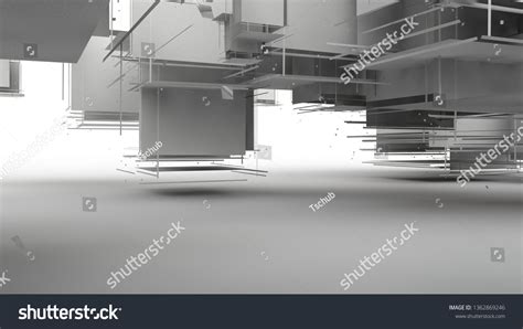 3d Rendering Exploded Cube On White Stock Illustration 1362869246