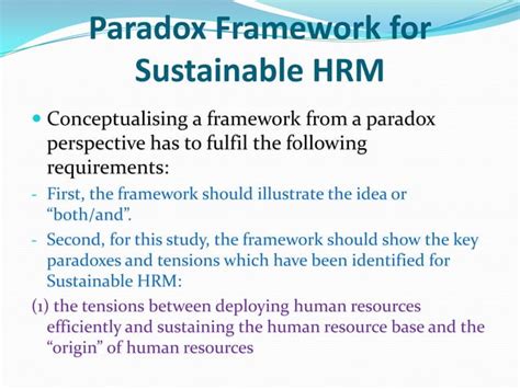 Paradox Framework For Sustainable Hrm Ppt