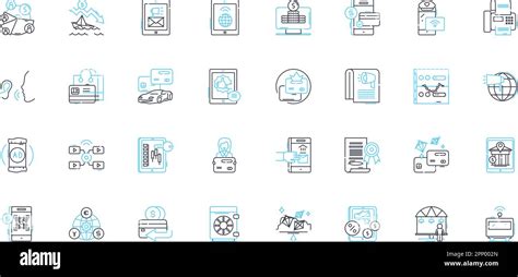 Digital Wallet Linear Icons Set Secure Convenient Digital Mobile Cryptocurrency