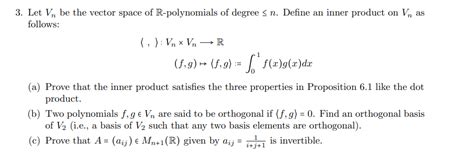 Proposition 6 1 Let U V And W Be Any Vectors In Rn Chegg Com
