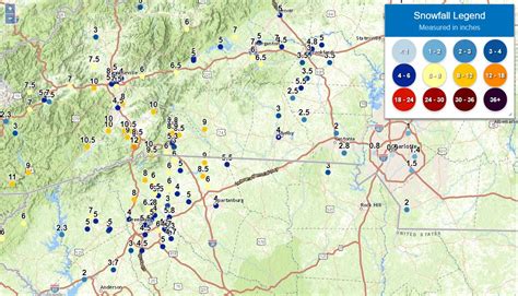 Nws Gsp On Twitter Snowfall Reports Received This Morning Scwx