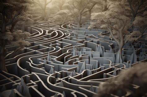 Premium Ai Image A Maze With Trees And The Wordswe Are The Only One