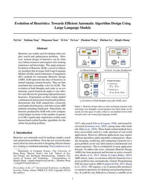 Pdf Evolution Of Heuristics Towards Efficient Automatic Algorithm