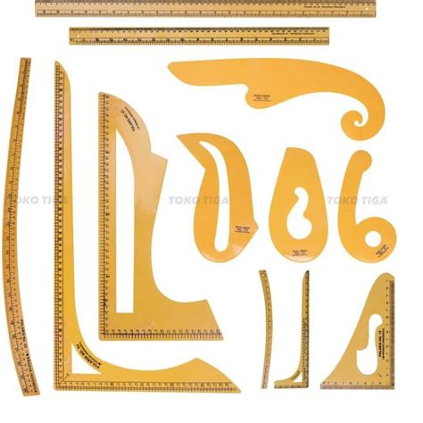 Jual Penggaris Pola Set Pattern Ruler Polaris Isi 9 Set 12 Pcs Psc