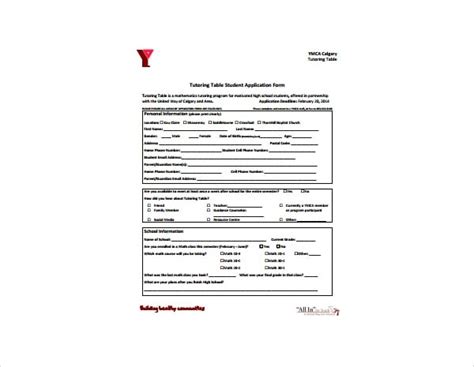 5 Tutor Application Form Templates Pdf