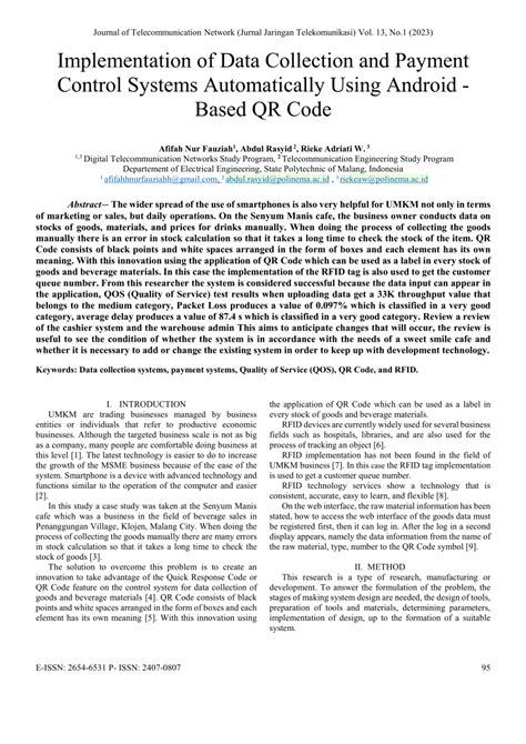 Pdf Implementation Of Data Collection And Payment Control Systems