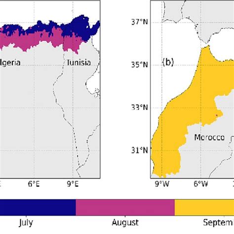 Spatial Variations Of Drought Started Month A And Ended Month B In Download Scientific