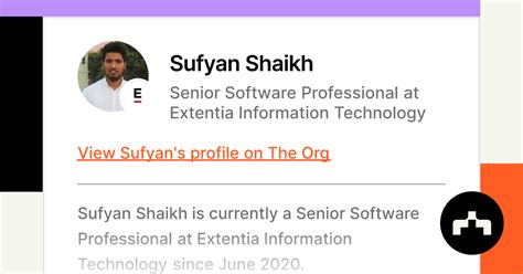 sufyan shaikh senior software professional at extentia information technology the org